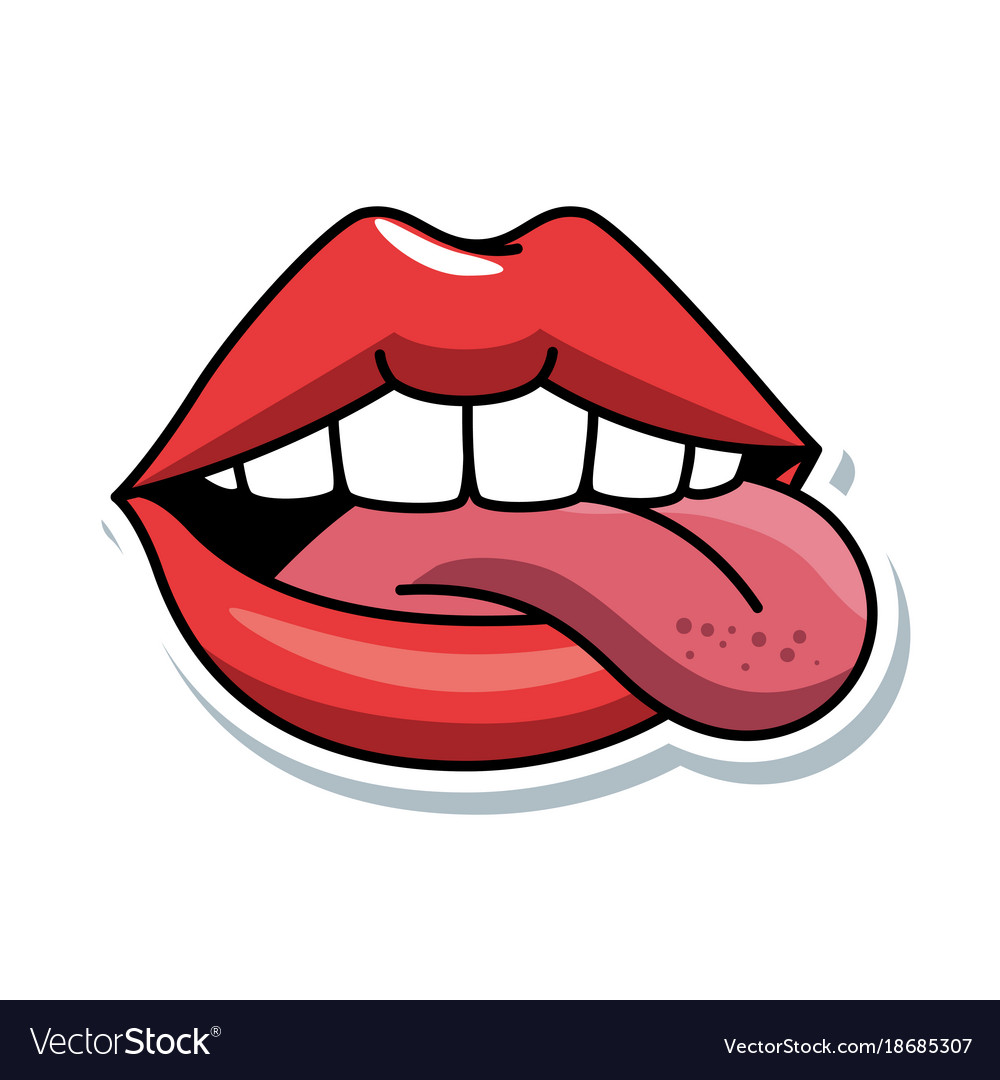 Pop Art Lips With Tongue Out Royalty Free Vector Image