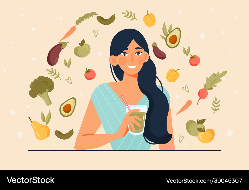 Vegan and healthy diet concept Royalty Free Vector Image