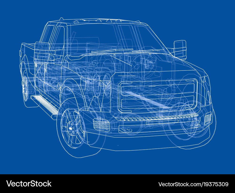 Car suv drawing outline Royalty Free Vector Image
