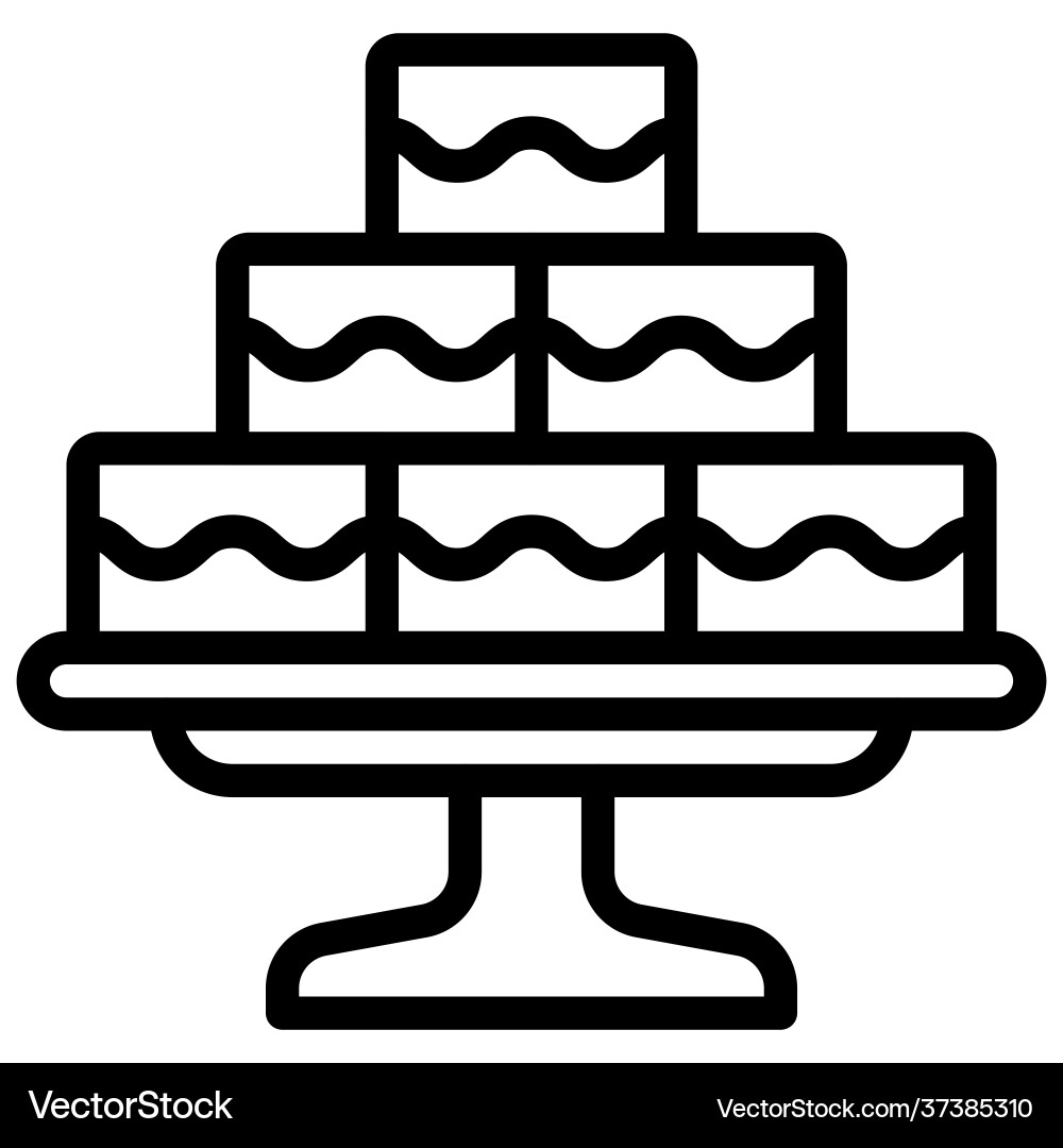 Cake on stand icon bakery and baking related Vector Image