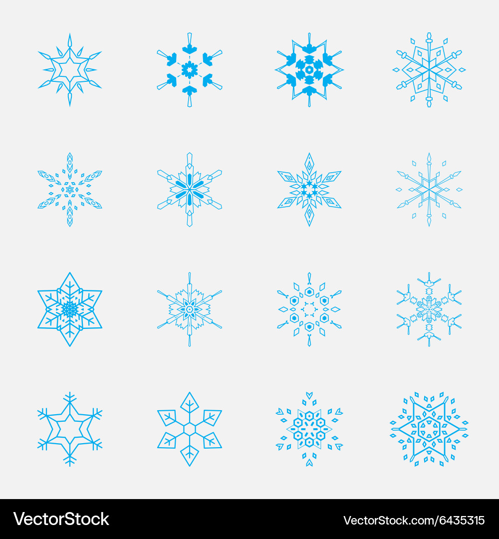 Set of snowflakes Royalty Free Vector Image - VectorStock