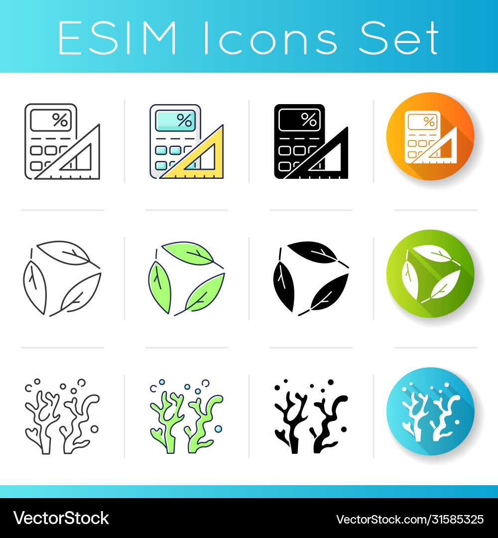 Formal and natural sciences icons set Royalty Free Vector