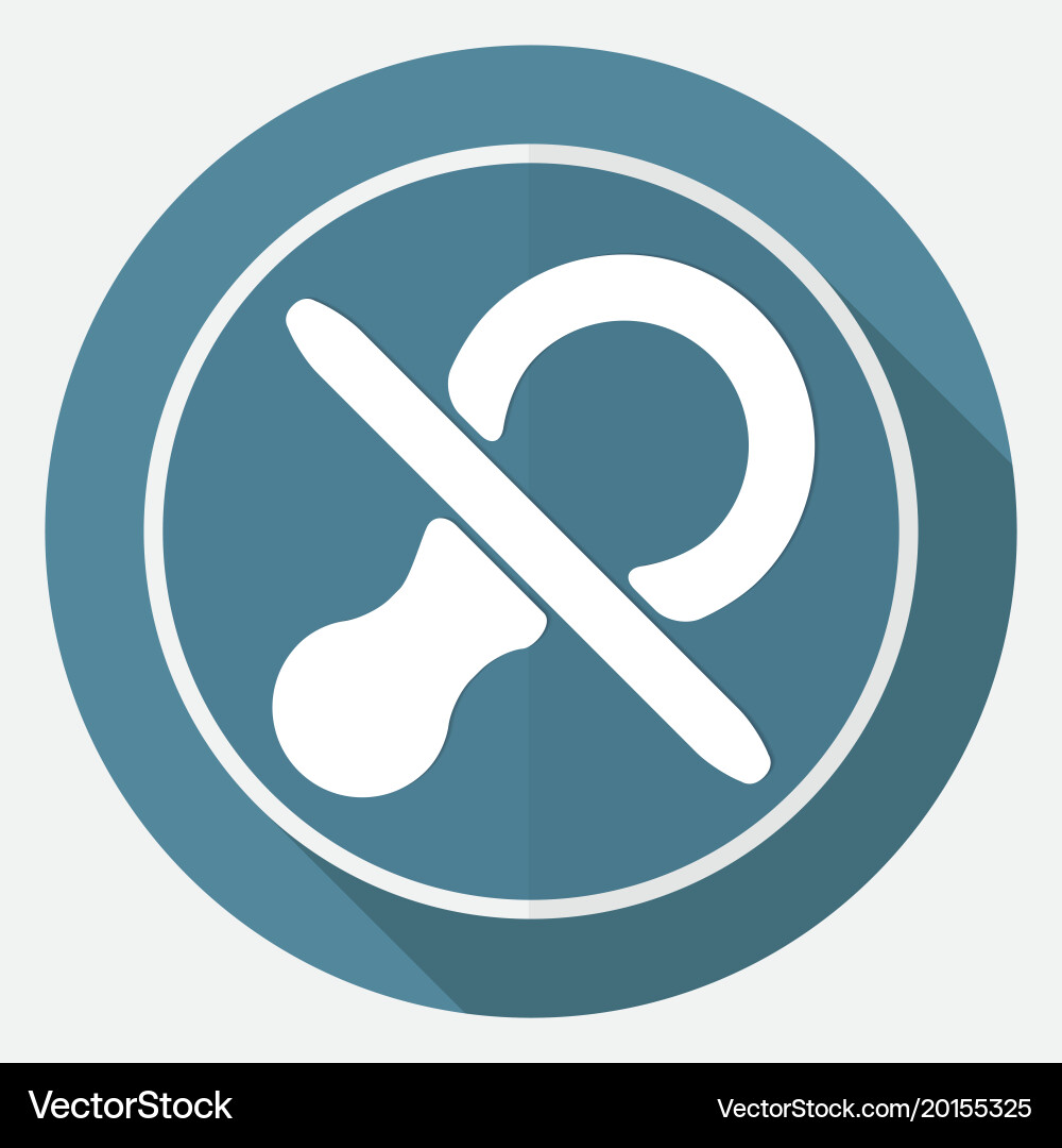 Icon baby pacifier on white circle with a long Vector Image