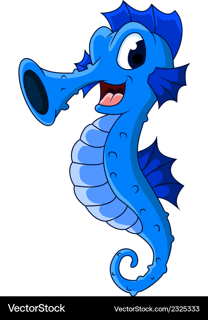 Cute seahorses cartoon Royalty Free Vector Image