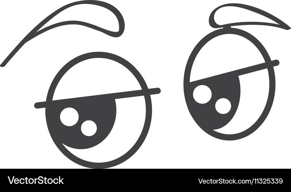 Cute eyes cartoon isolated icon Royalty Free Vector Image