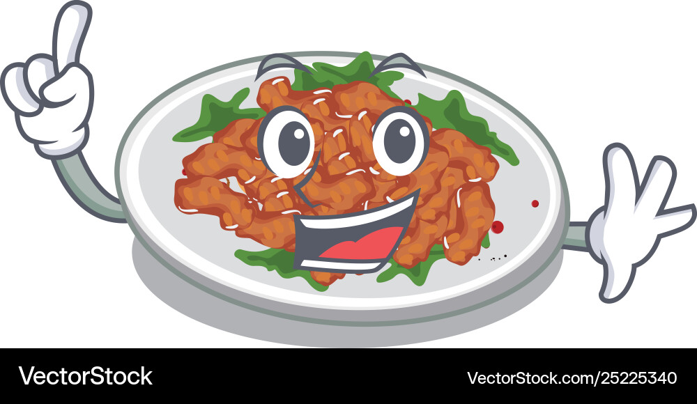 Finger sesame chicken in character shape Vector Image