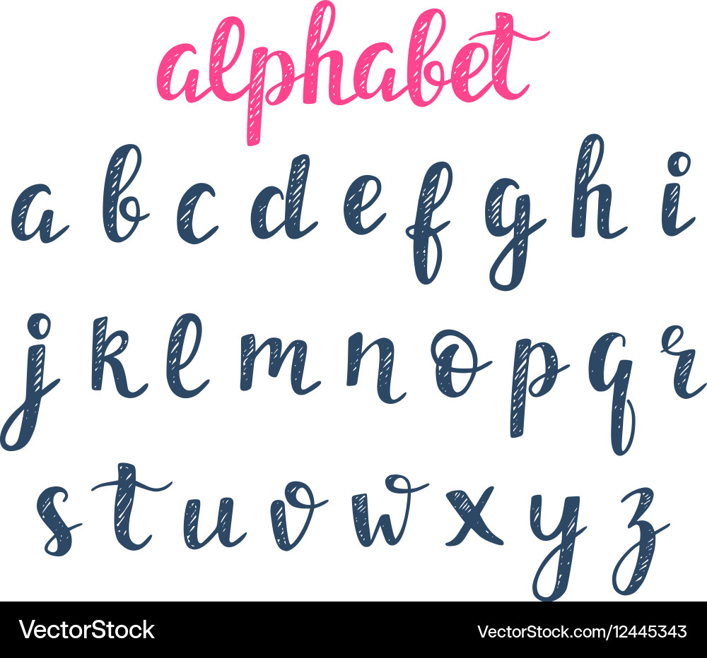 Alphabet ABC Hand Lettering Royalty Free Vector Image