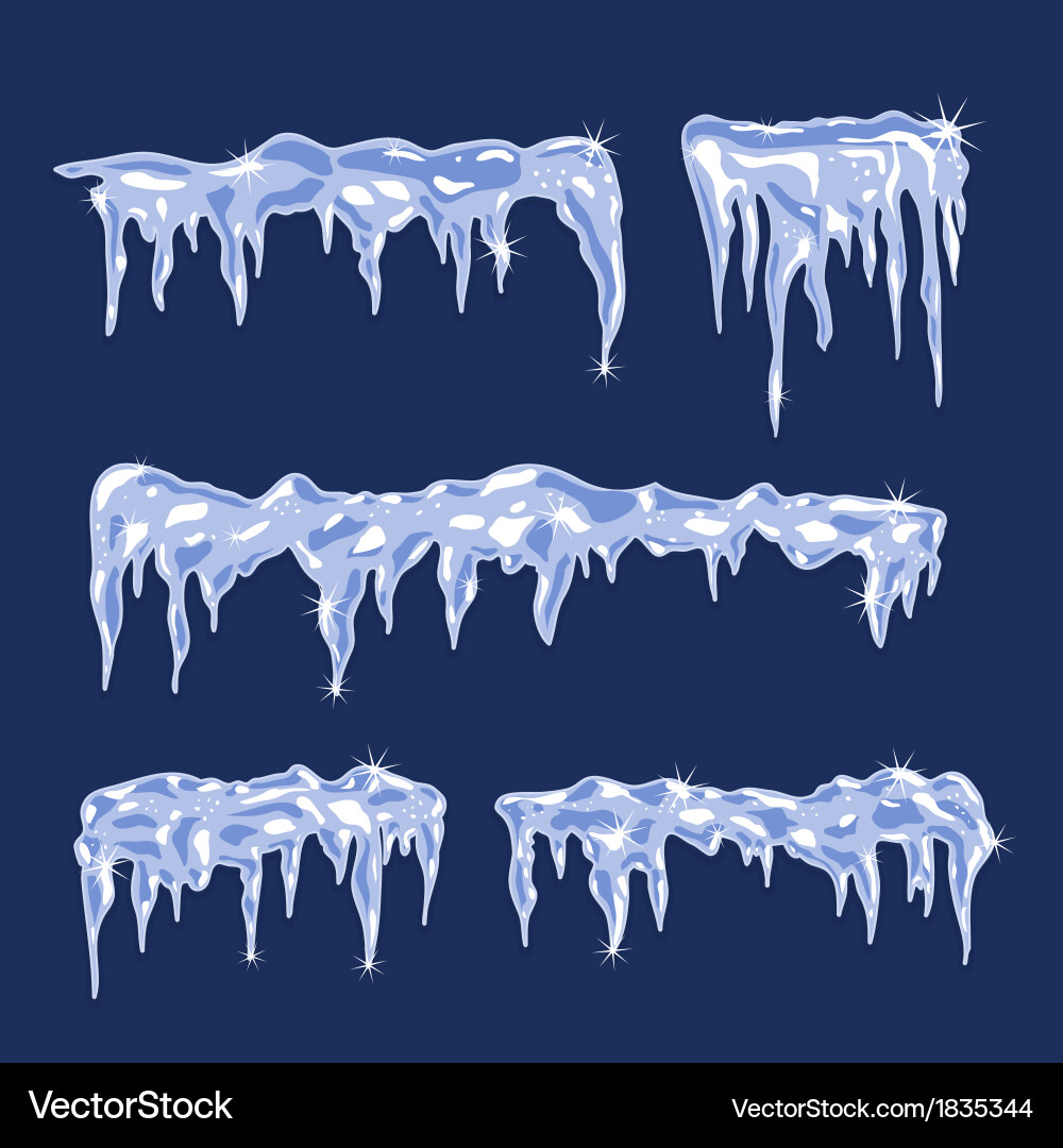 Ice sheets with icicles Royalty Free Vector Image