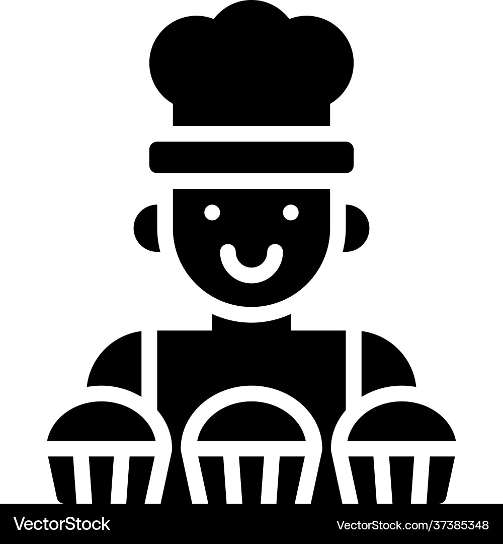 Chef and cupcake icon bakery and baking related Vector Image