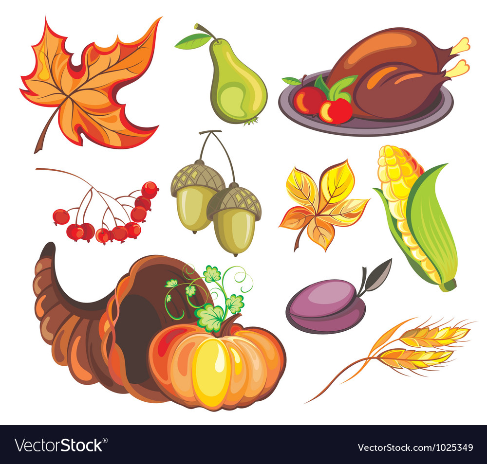 Thanksgiving design elements Royalty Free Vector Image