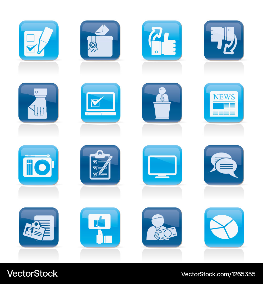 Voting and elections icons Royalty Free Vector Image