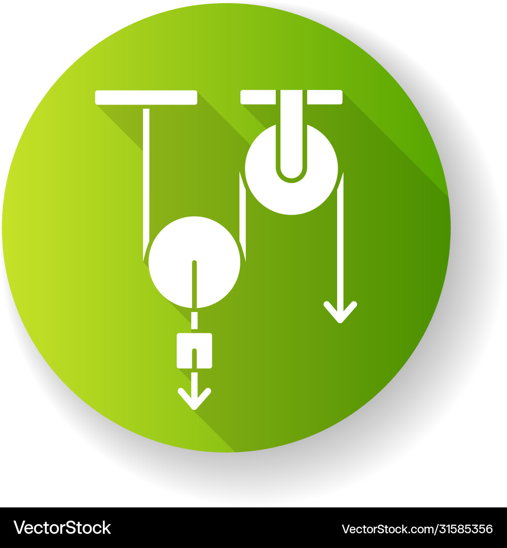 Physics green flat design long shadow glyph icon Vector Image