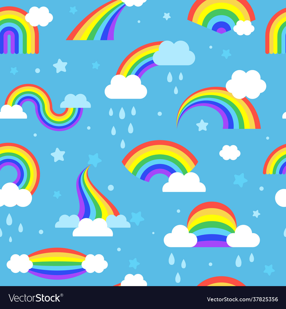 Rainbow pattern colored textile designs Royalty Free Vector