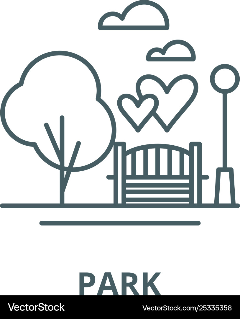 Park line icon linear concept outline Royalty Free Vector