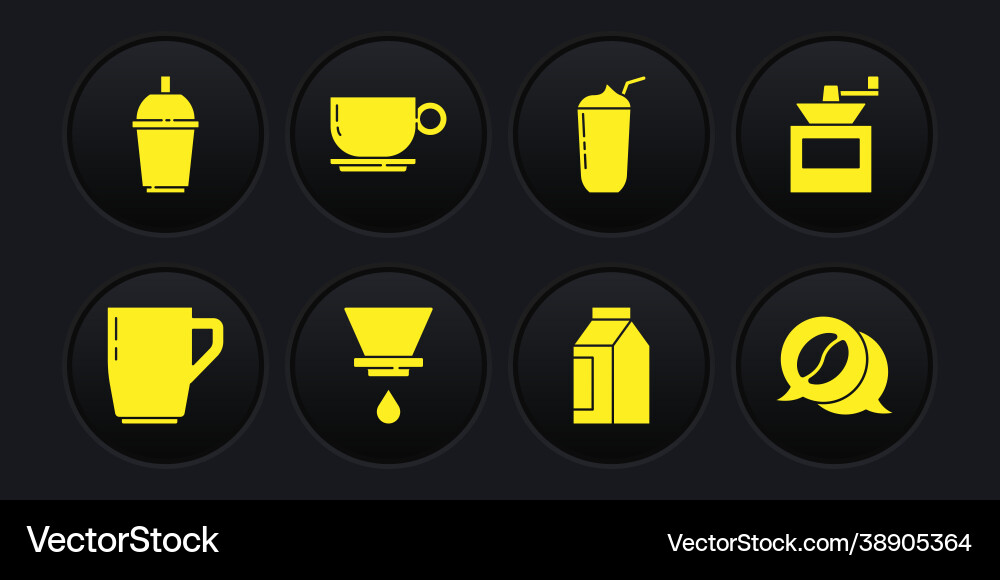 Set coffee cup manual coffee grinder v60 maker Vector Image