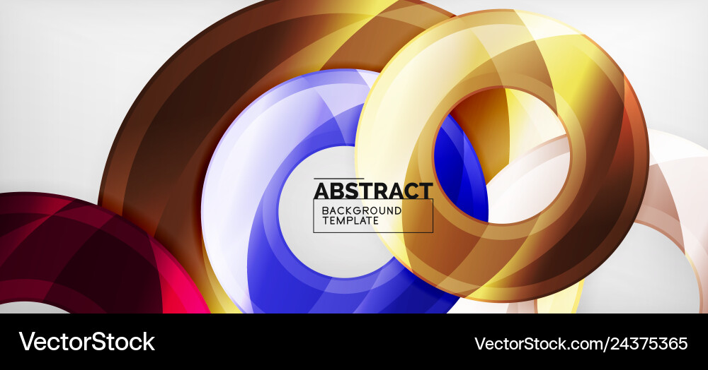 Glossy circles geometric background Royalty Free Vector