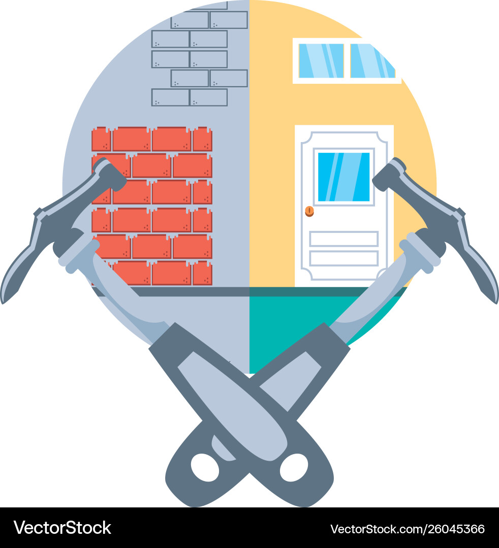 House under construction design Royalty Free Vector Image