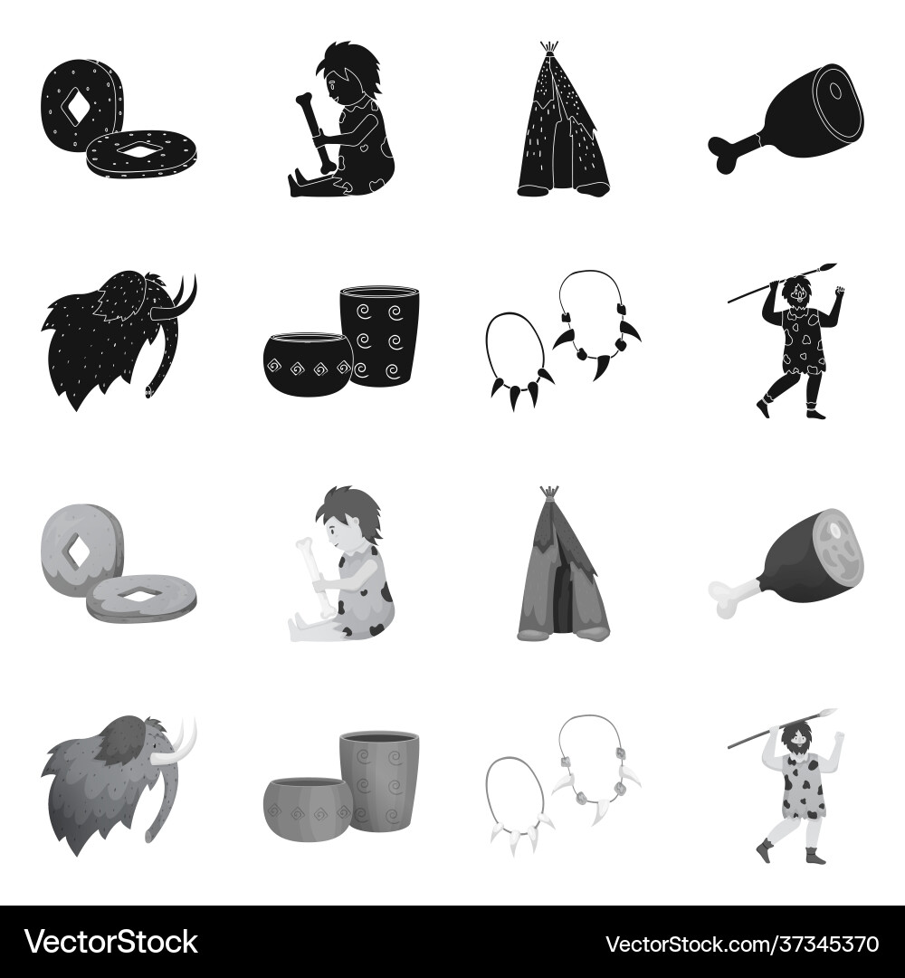 Isolated object evolution and neolithic sign Vector Image