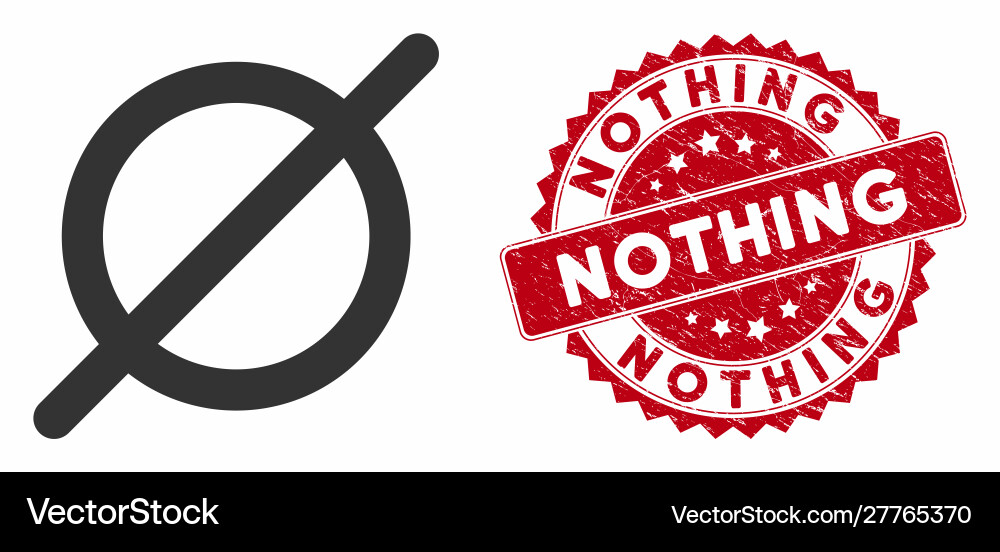 Nothing icon with distress stamp Royalty Free Vector Image
