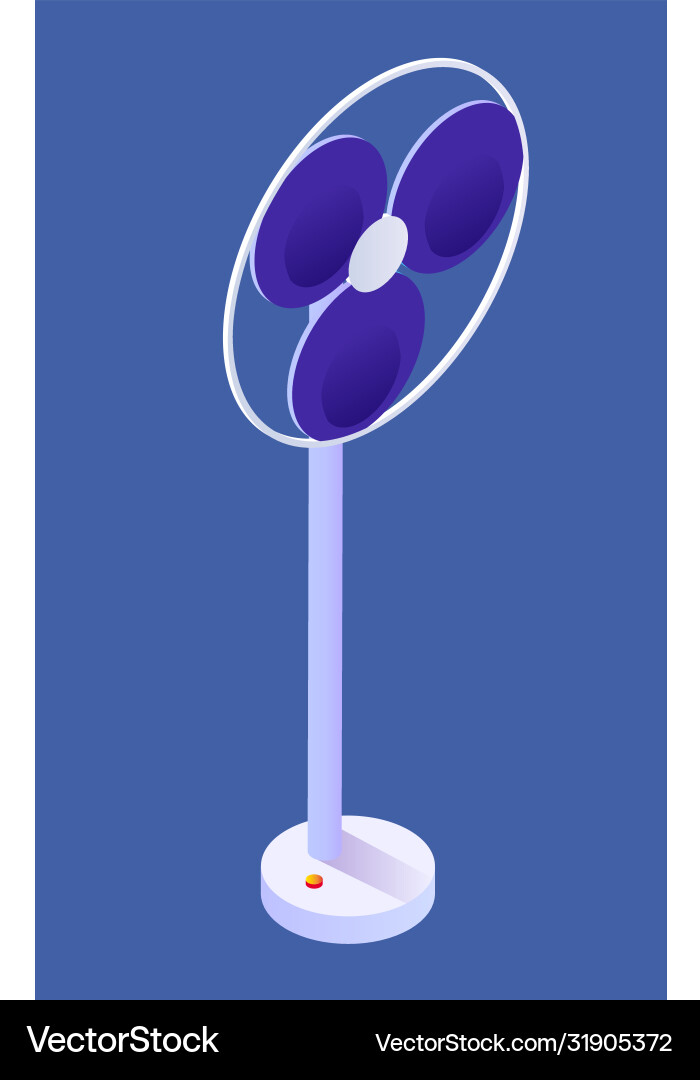 Fan for cooling hot air down isometric 3d Vector Image