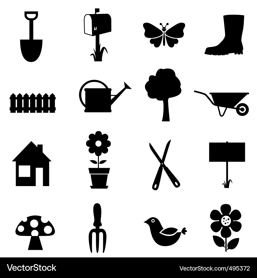 Garden icons Royalty Free Vector Image - VectorStock
