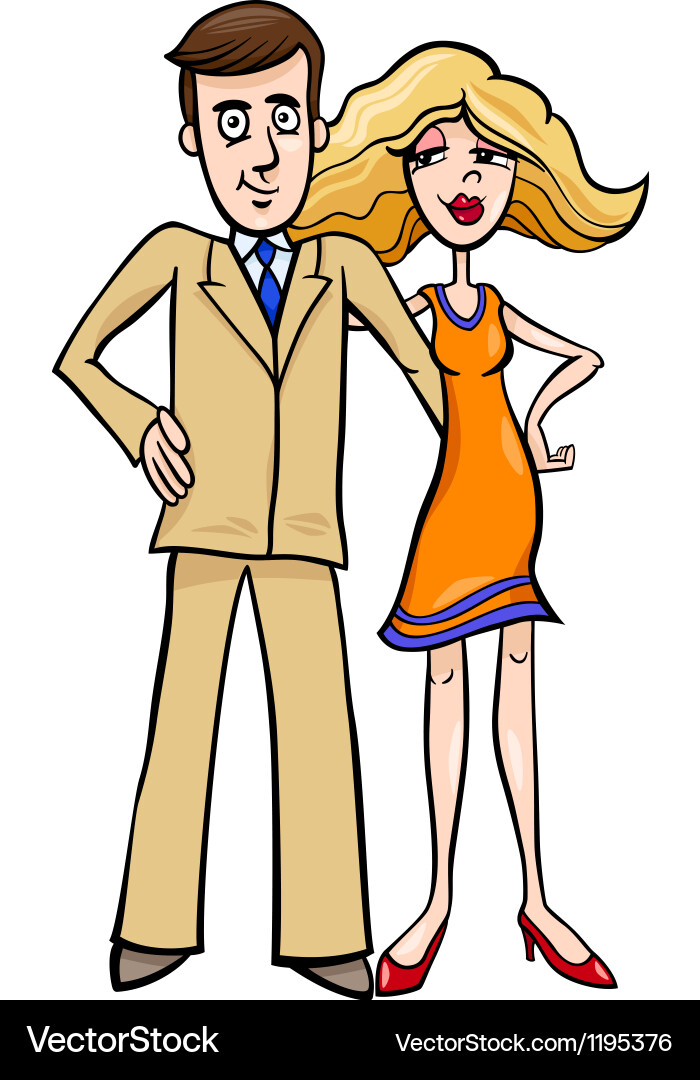 Cute couple cartoon Royalty Free Vector Image - VectorStock