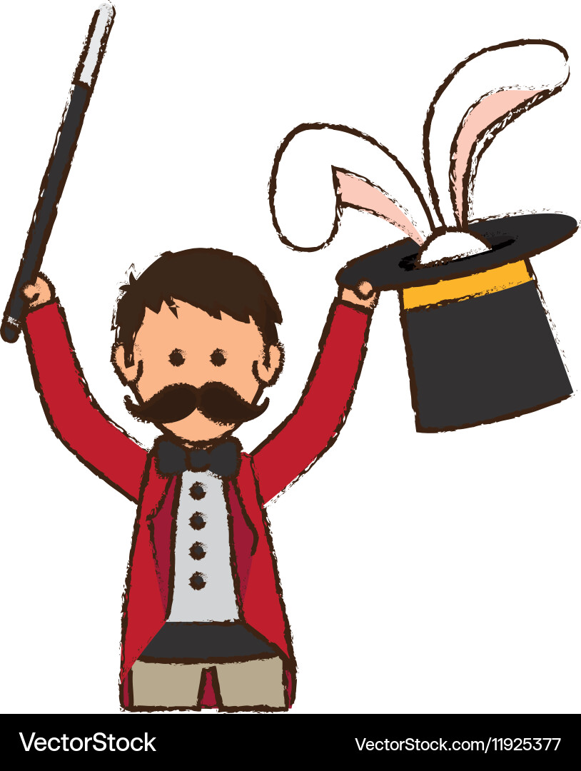 Magician circus cartoon Royalty Free Vector Image