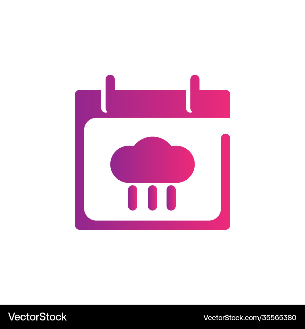 Cloud gradient icon calendar and date on white Vector Image