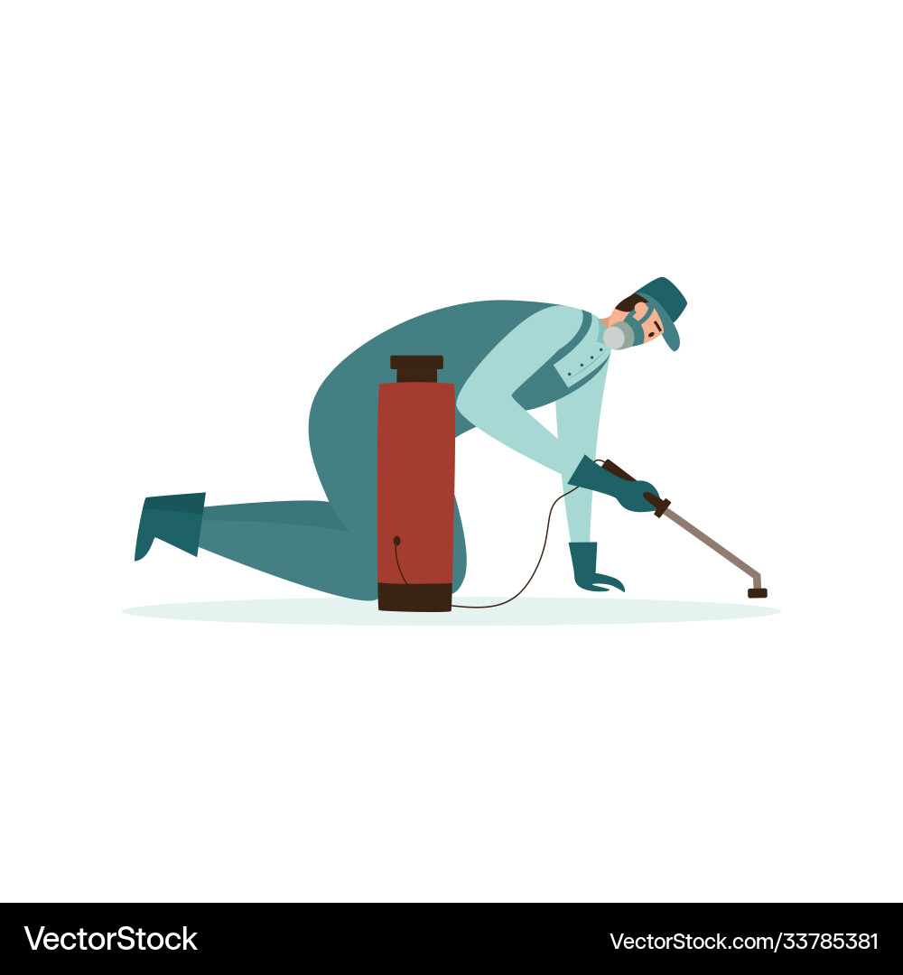 Pest exterminator or control worker flat Vector Image