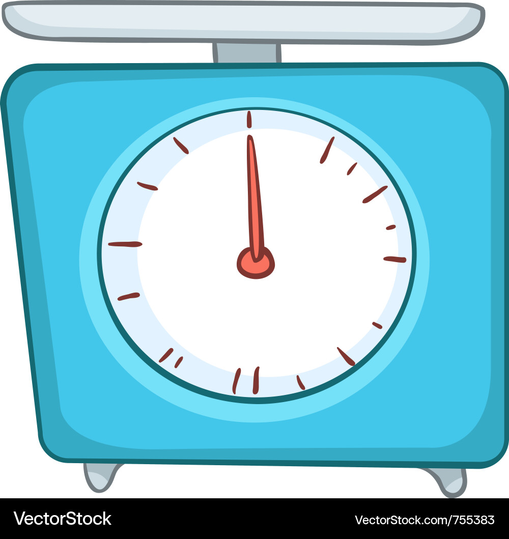 Cartoon home kitchen scales Royalty Free Vector Image