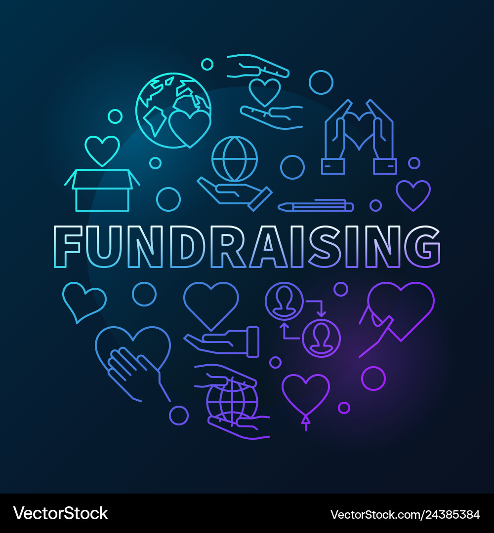 Fundraising round modern Royalty Free Vector Image