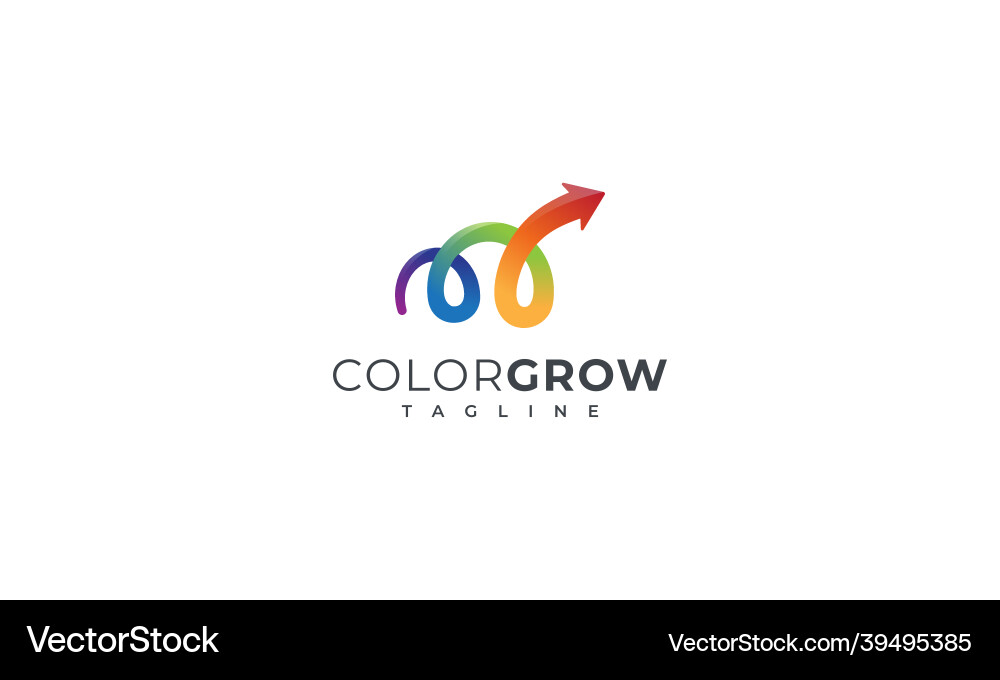 Colourful ribbon upper growing logo Royalty Free Vector