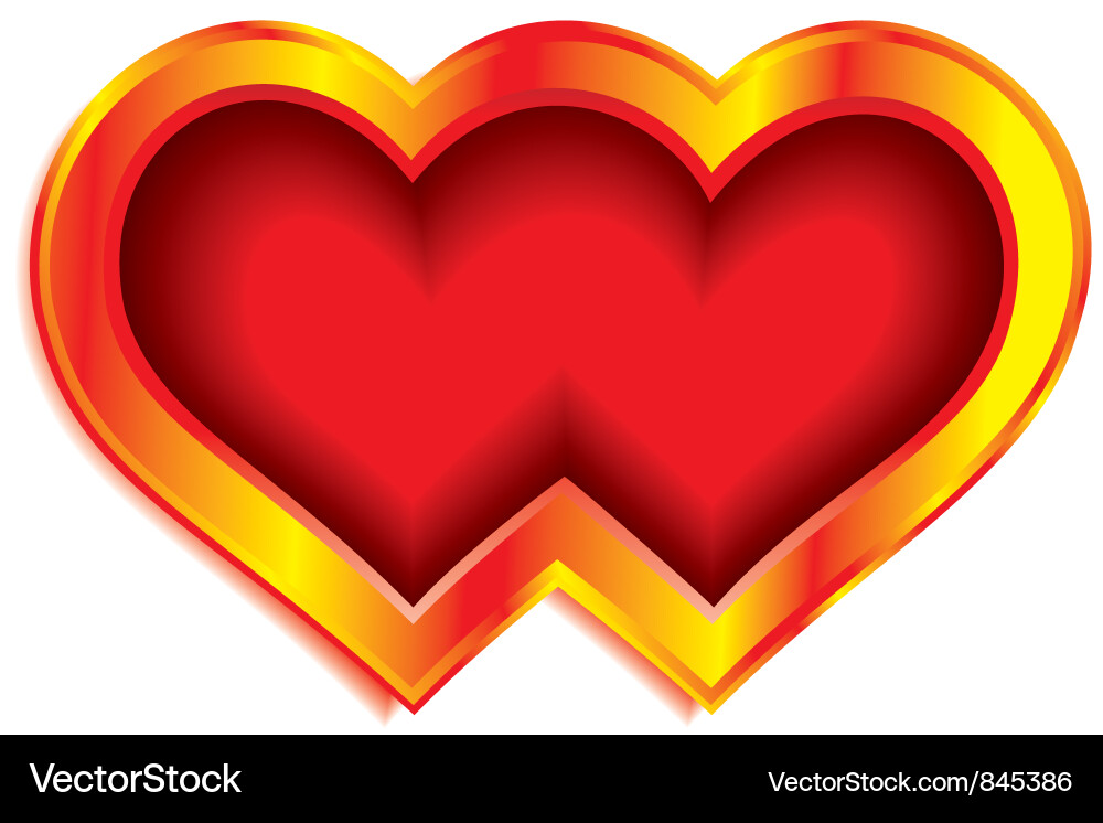 Double heart Royalty Free Vector Image - VectorStock