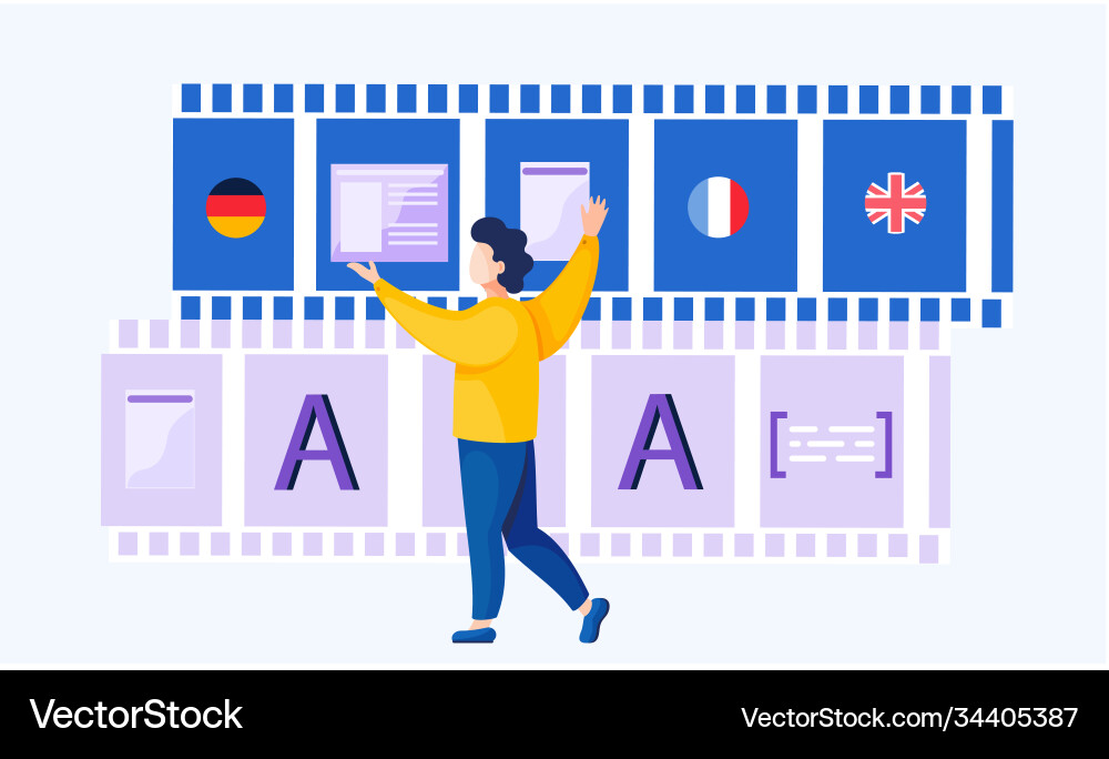 Translation service concept multilanguage Vector Image