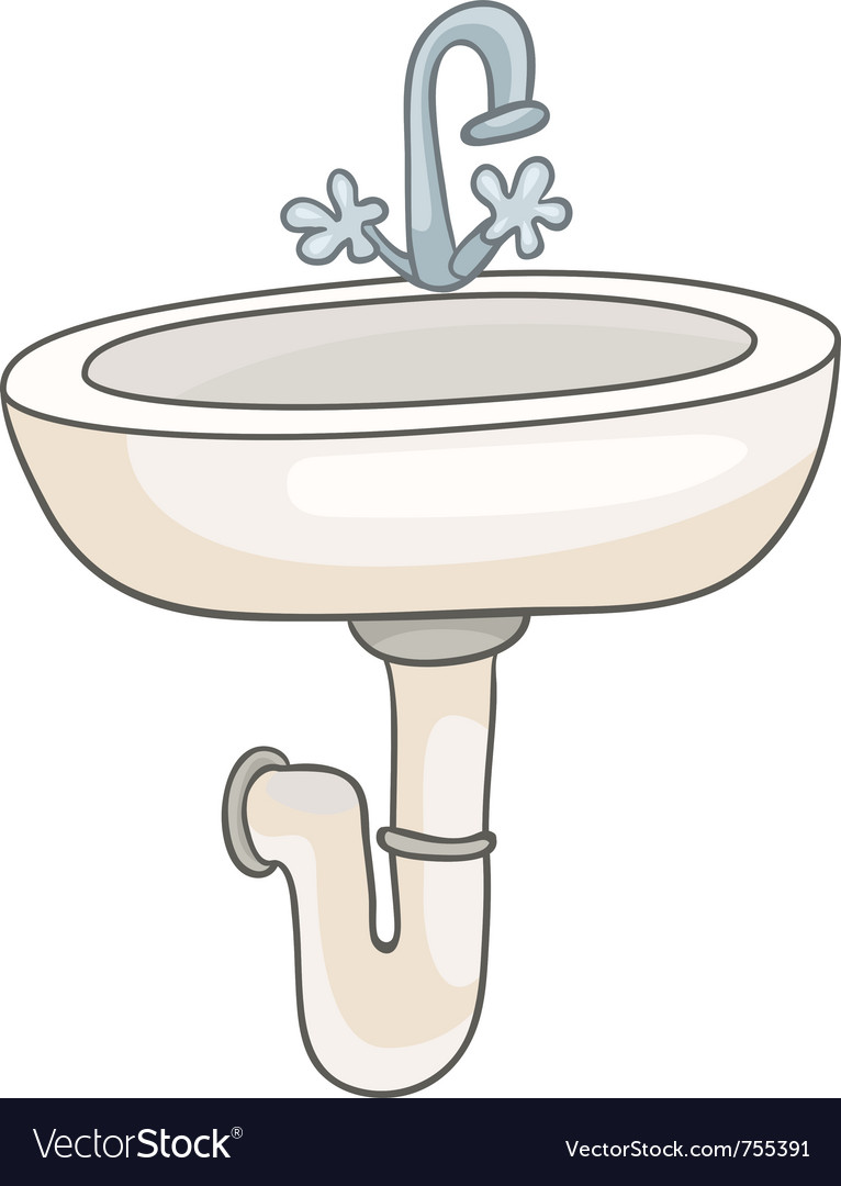 Cartoon home washroom sink Royalty Free Vector Image