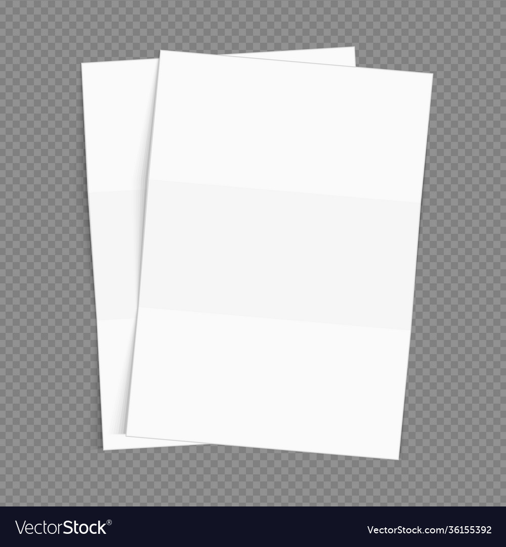 Realistic blank sheet paper mockup Royalty Free Vector Image Realistic blank sheet paper mockup Royalty Free Vector Image