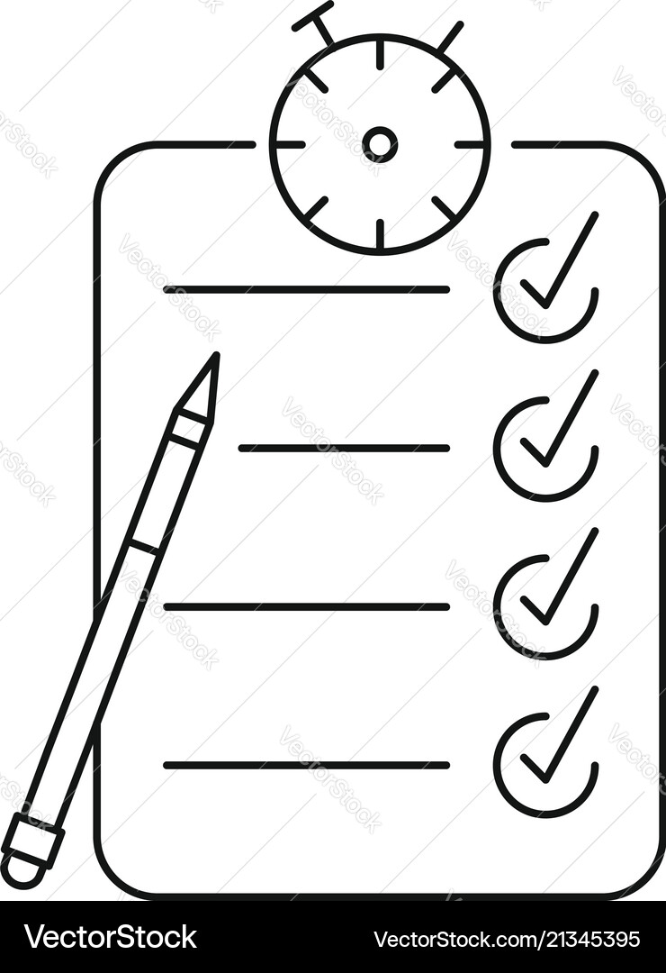 Checklist icon outline style Royalty Free Vector Image