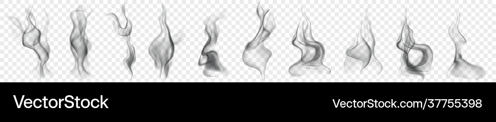 Set smoke Royalty Free Vector Image - VectorStock