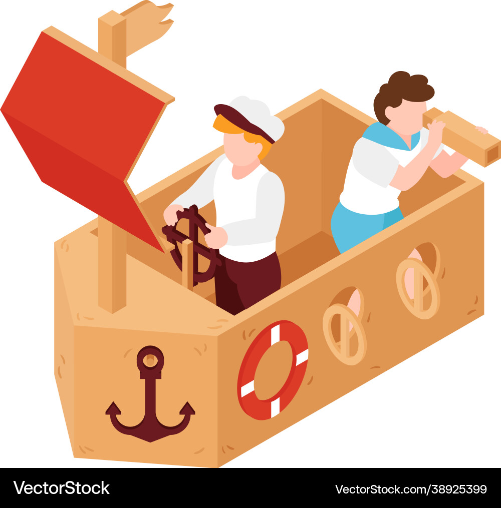 Cardboard ship icon Royalty Free Vector Image - VectorStock