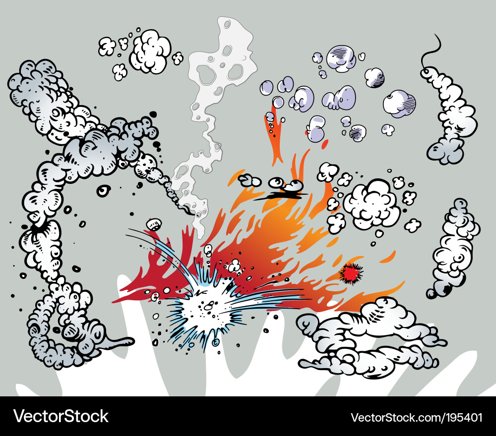 Smoke and fire Royalty Free Vector Image - VectorStock
