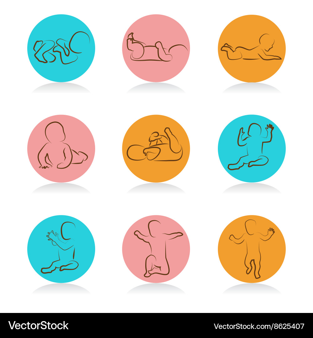 Baby development icon child growth stages Vector Image