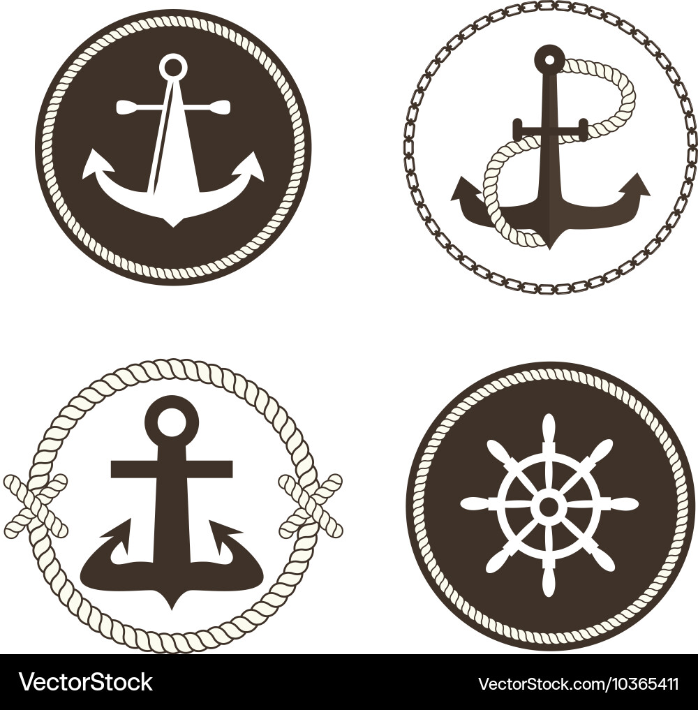 Anchor symbols set Royalty Free Vector Image - VectorStock