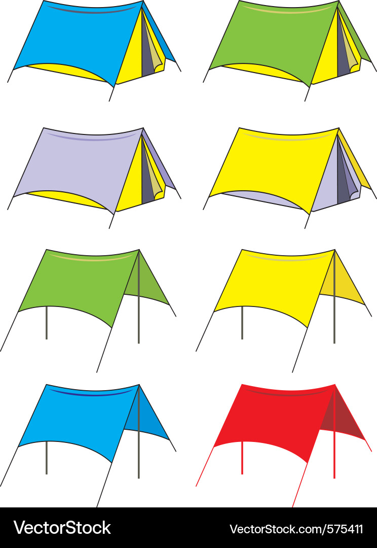 Set of tents Royalty Free Vector Image - VectorStock