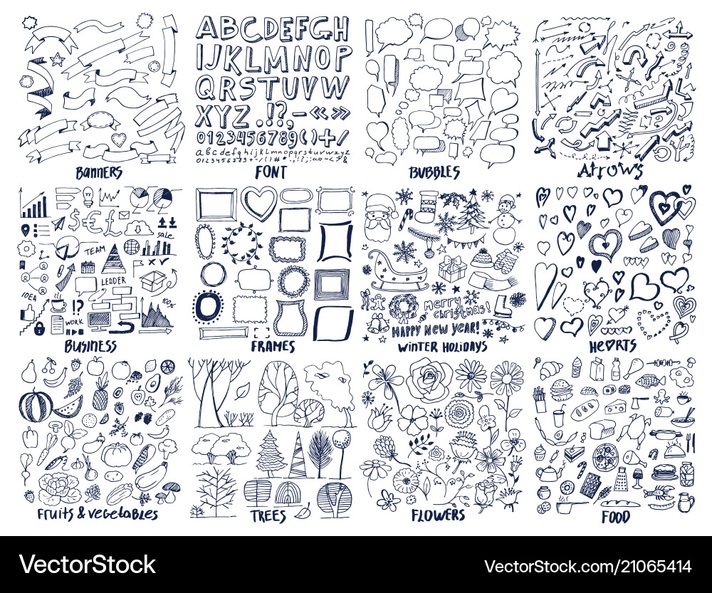 Banners and fonts bubbles Royalty Free Vector Image