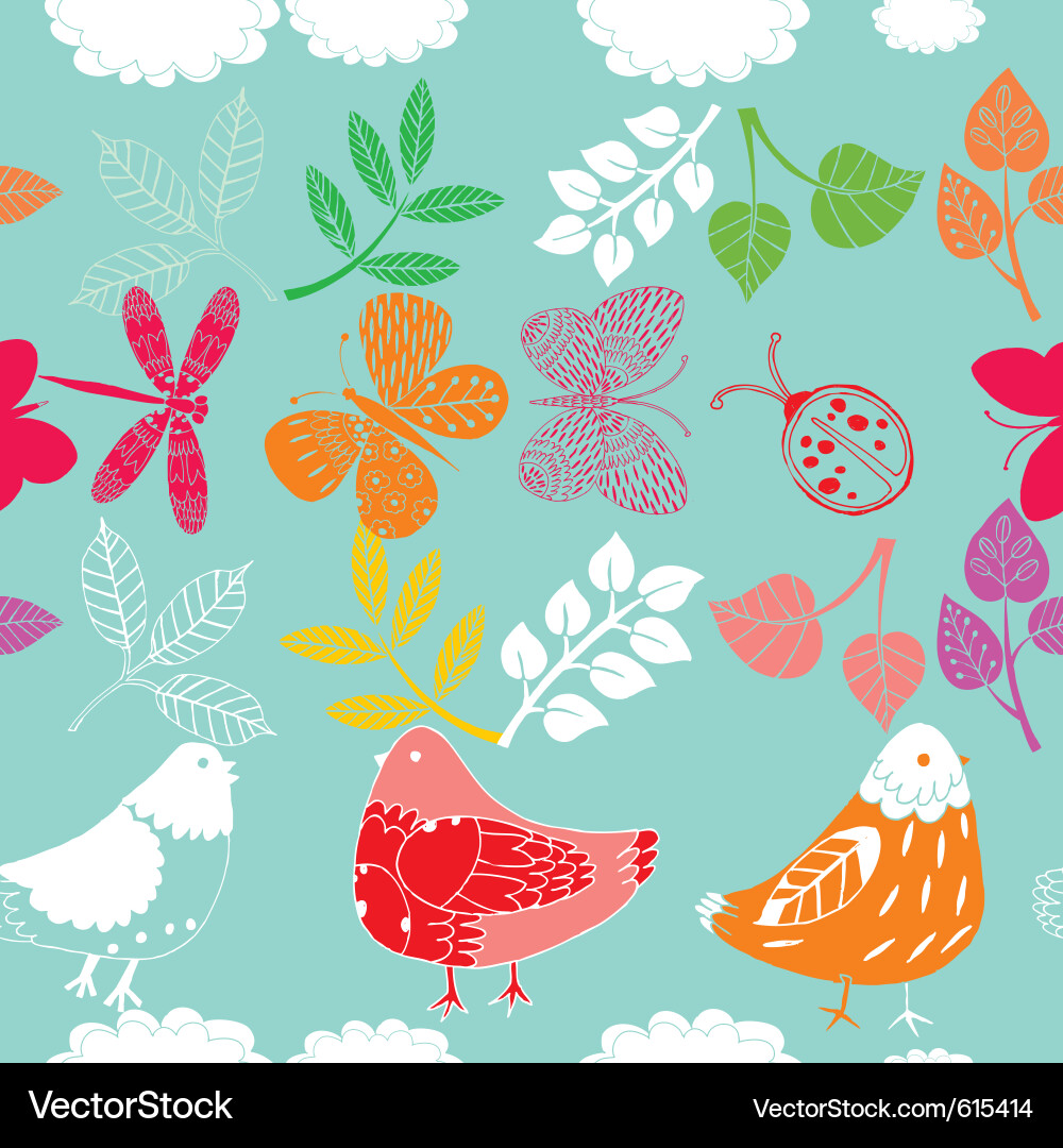 Hand drawn seamless print Royalty Free Vector Image