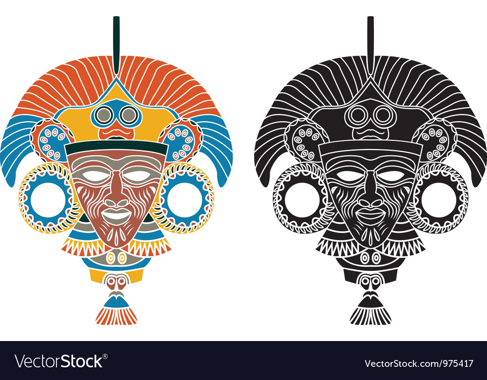 Aztec stencil 2 Royalty Free Vector Image - VectorStock