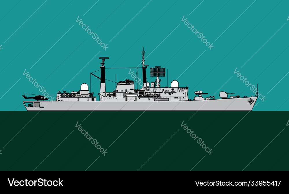 Type 42 sheffield class guided missile destroyer Vector Image