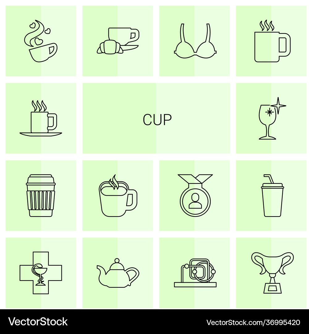 14 cup icons Royalty Free Vector Image - VectorStock