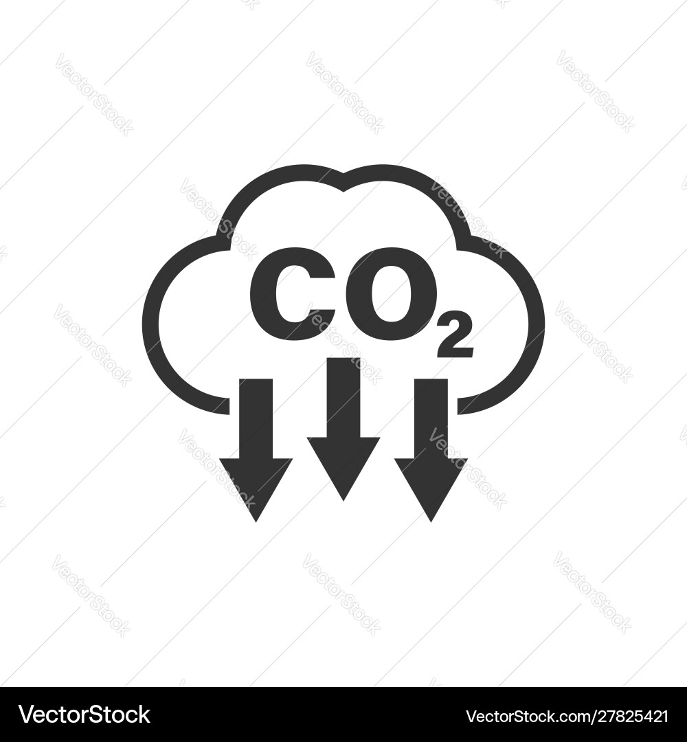 Co2 icon in flat style emission on white isolated Vector Image