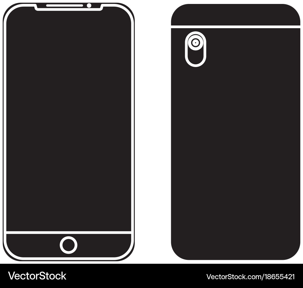 Smartphone gadget didigtal front and back view Vector Image